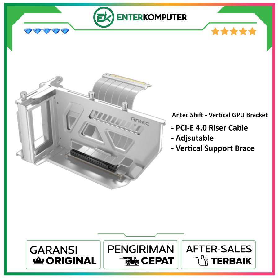 Antec Shift White - Vertical GPU Bracket with PCIE 4.0 Riser Cable - AT-ARCVB-W190-PCIE4-RTX40 ...