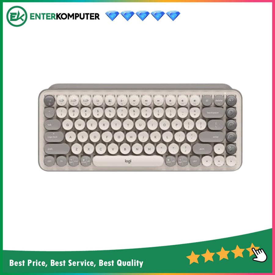 Logitech POP Keys Wireless Mechanical Emoji Keyboard - Mist ...
