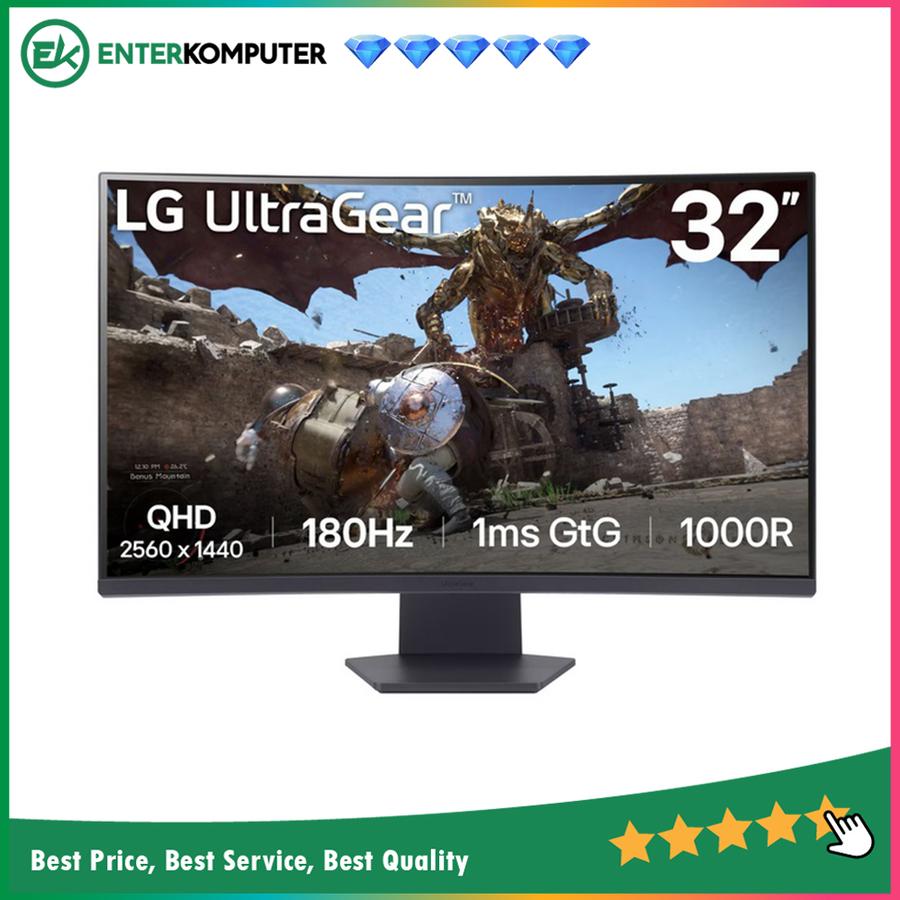 LG UltraGear 32GS60QC-B 31.5 QHD 180Hz HDR10 Curved Gaming Monitor ...