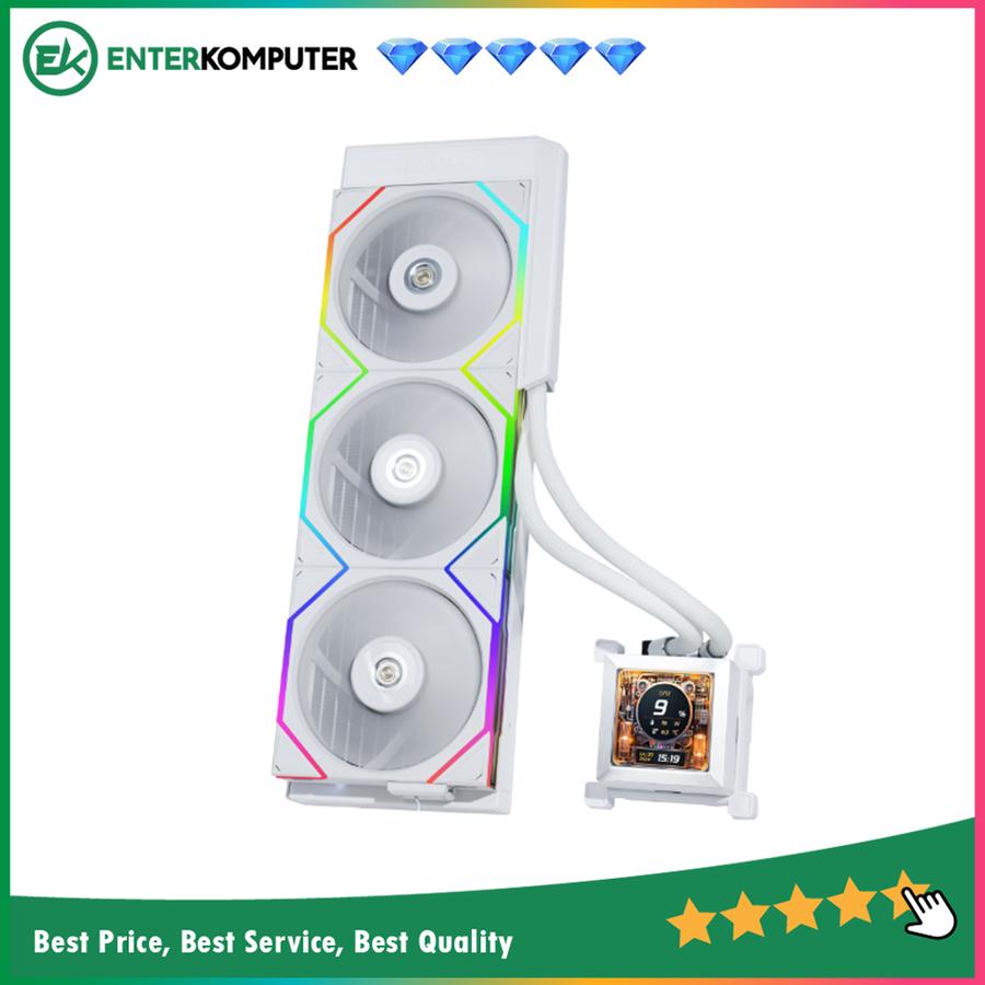 LIAN LI Hydroshift LCD AIO 360TL WHITE with 2.88” IPS LCD Screen ...