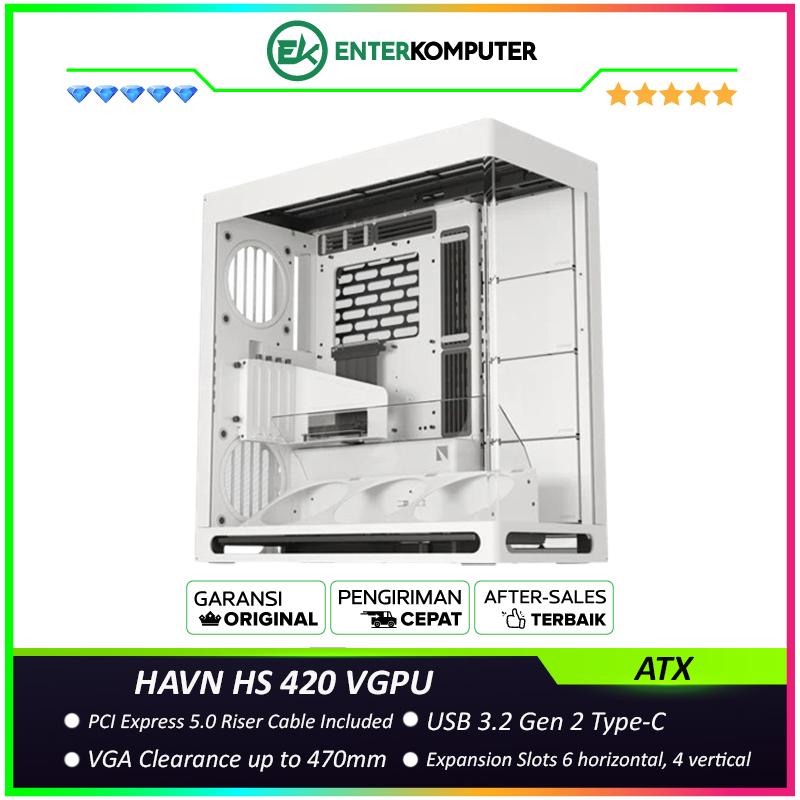 HAVN HS 420 VGPU WHITE Panoramic View Premium Mid-Tower Case ...