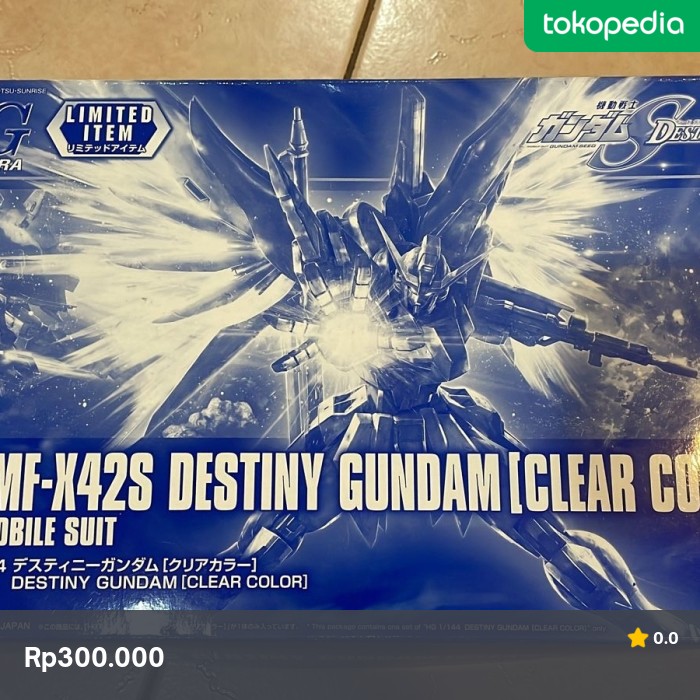 HG Gundam Destiny Clear Color - Rp300.000