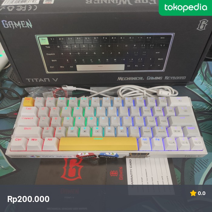 GAMEN Titan V All-New Titan Series Keyboard Gaming Mechanical - White ...