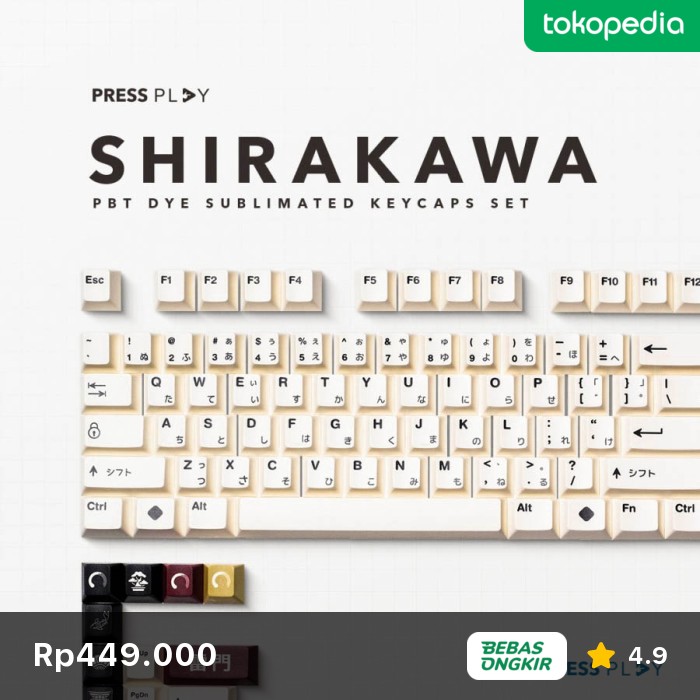 SHIRAKAWA PBT Dye Sub Keycap Set 118 Keys Japanese Root by Press Play ...