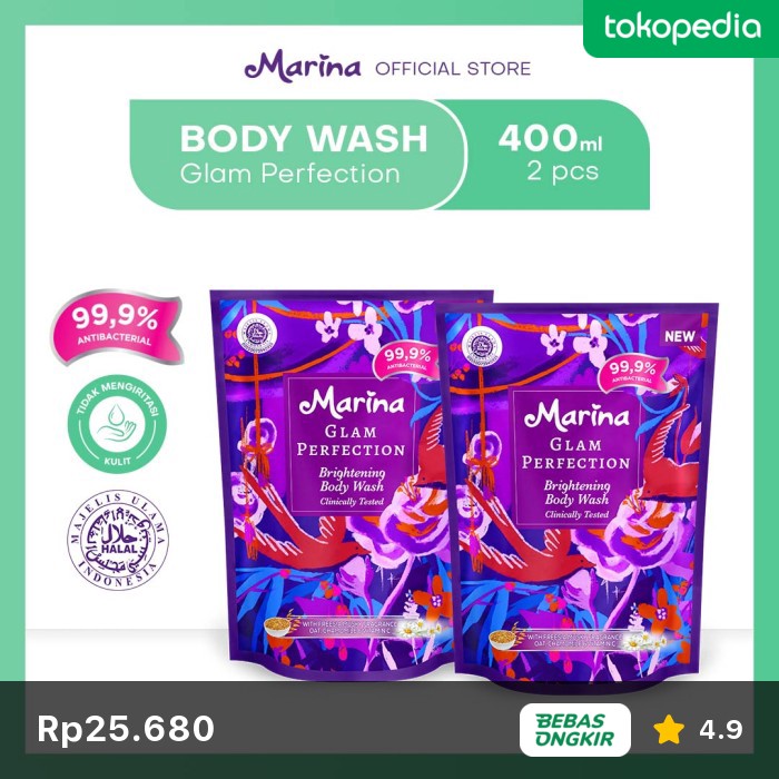 Twin Pack Marina Brightening Body Wash Refill 430ML - Glam Perfection ...