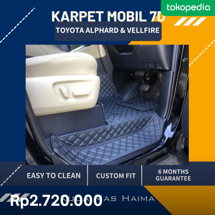 Karpet Mobil Haima 7D Toyota Alphard & Velfire 2003 - Now - Hitam Full ...