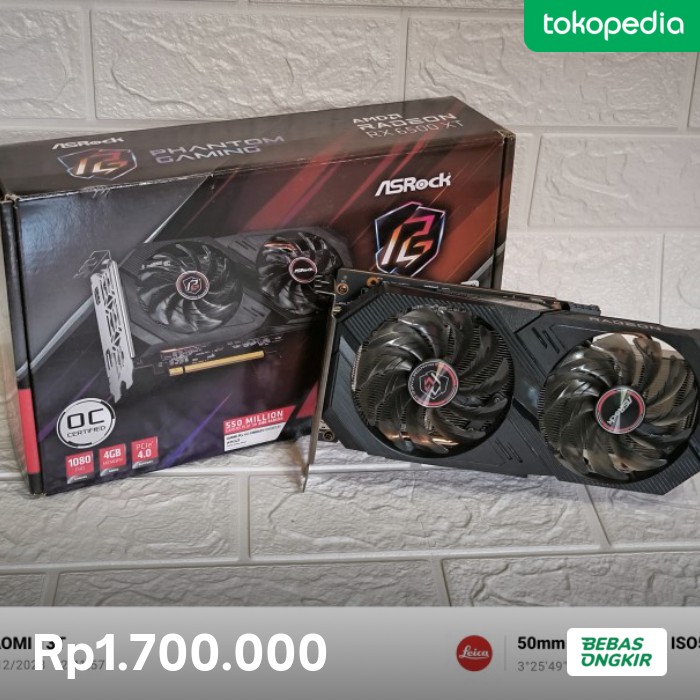 VGA Card Asrock Phantom Gaming RX 6500 XT - Rp1.700.000
