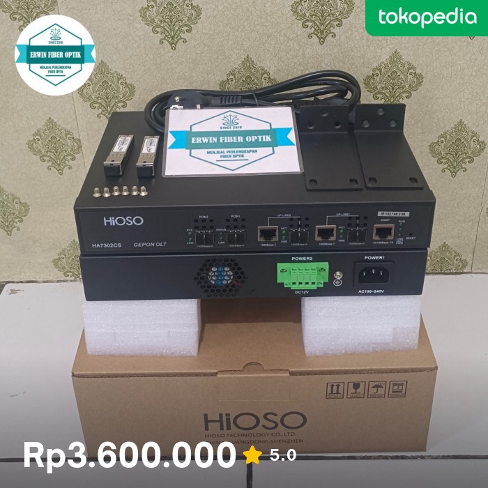 OLT EPON HIOSO HA7302CS 2 PORT WITH SFP+++8db - Rp3.600.000