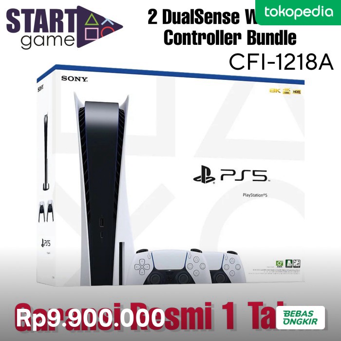 Sony PS5 Disc Version 2 DualSense Wireless Controller Bundle - Rp9.900.000