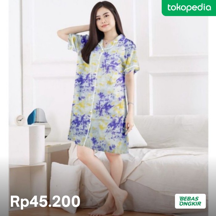 Baju Dres Daster Wanita Cewek Dewasa Katun - Ungu Pink - Rp45.200