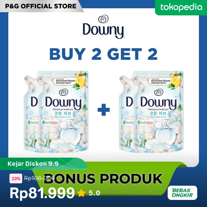 Downy Pelembut & Pewangi Pakaian Konsentrat Cotton 550ml - Paket Isi 4 ...