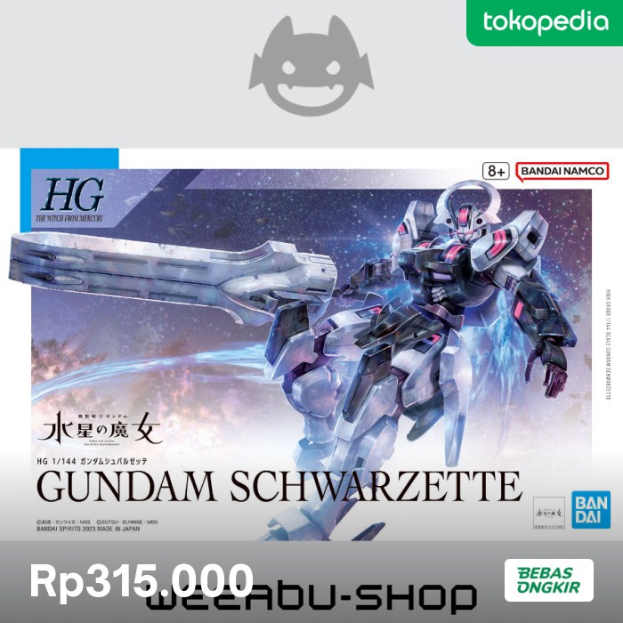 HG Gundam Schwarzette Witch From Mercury Bandai Ori - Rp315.000