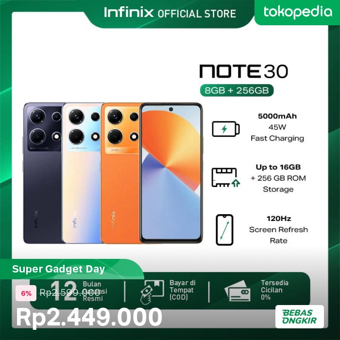 Infinix Note 30 8/256GB - Up To 16GB - 120 HZ Screen - 8/256 - STELLAR ...