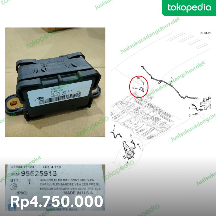 Sensor Brake Control Vehicle Yaw Chevrolet Captiva NFL Original - Rp4 ...