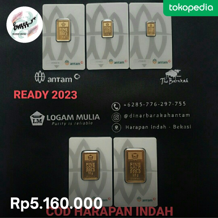 Logam Mulia Emas Antam 2 gr 3 gram 5 gram 10 gram 25g Certieye Terbaru ...