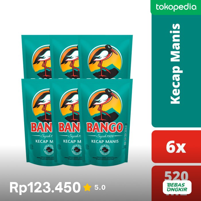 Bango Kecap Manis Kemasan Pouch Refill 520Ml Isi 6 - Rp123.450