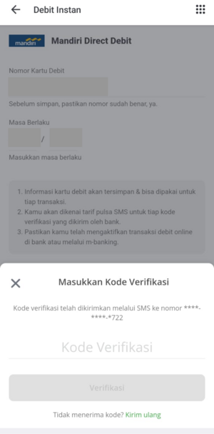 Cara Bayar dan Menambahkan Kartu Debit Instan/Direct Debit Mandiri ...