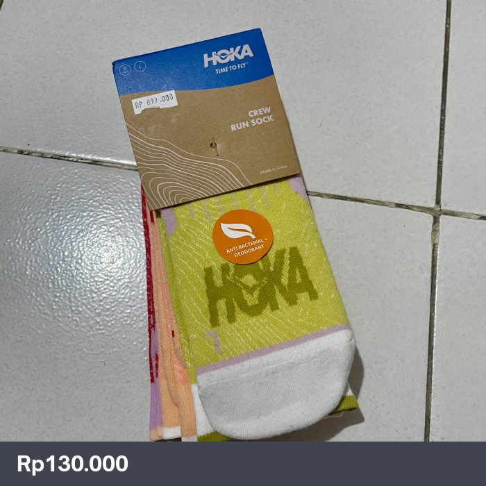 HOKA Run Sock 3 pair size L (42-46) / running socks kaos kaki lari pria