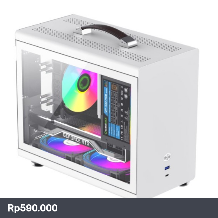 Gamemax Spark Mini Casing Komputer Mini / PC Case Mini - Putih