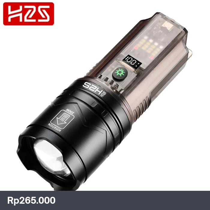 Senter X39 LED Laser 60w Powerfull Zoom In Out Solar Panel 7 Mode